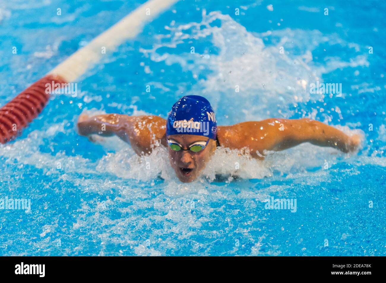Charlotte Bonnet, French swimmer, during the Swimming Heroes Challenge ...