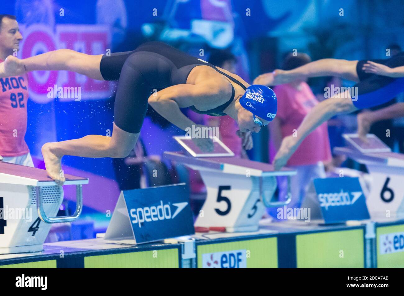 Charlotte Bonnet, French swimmer, during the Swimming Heroes Challenge ...
