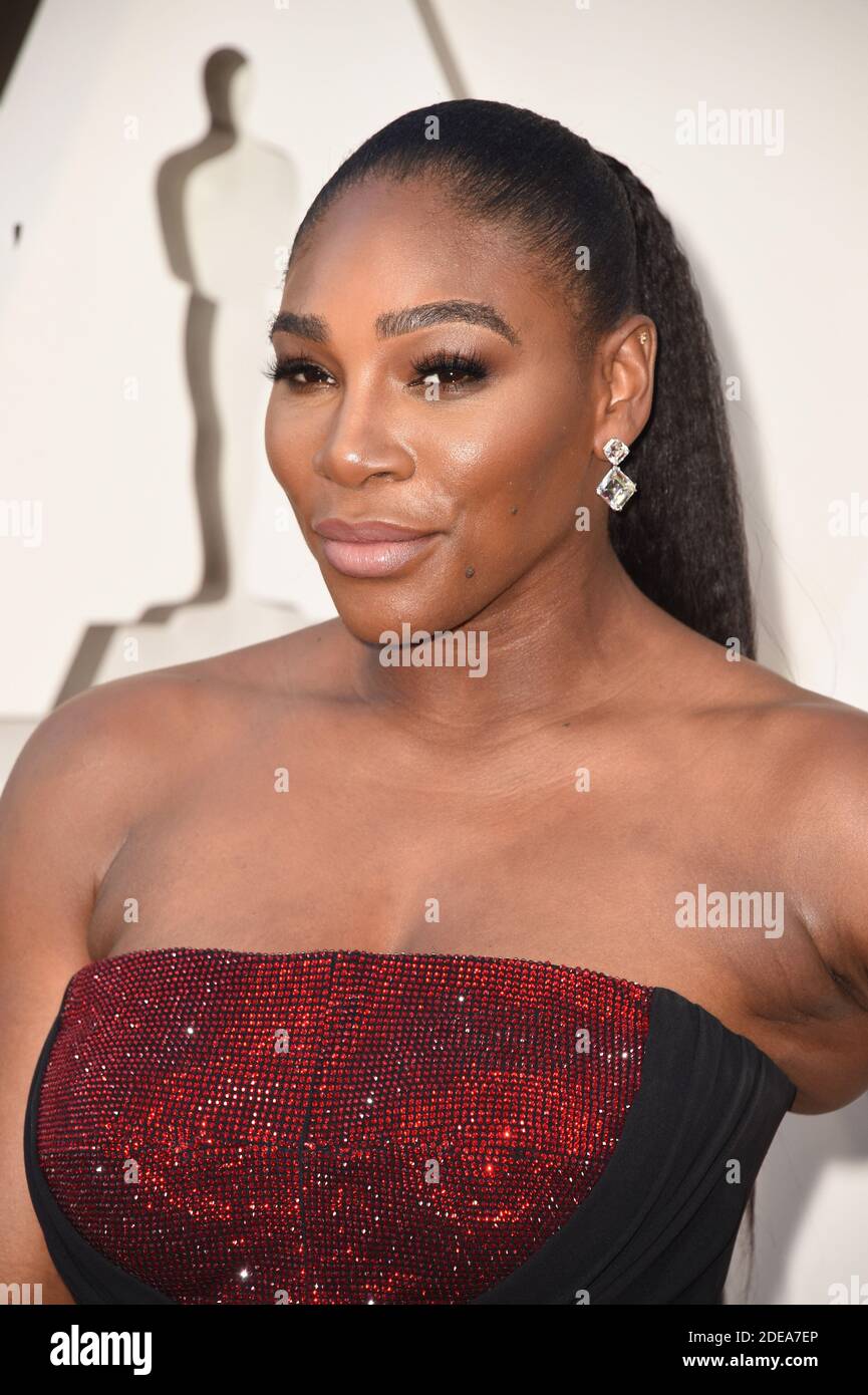 Serena Williams walking the red carpet as arriving to the 91st Academy ...