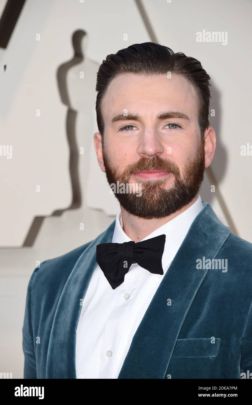 Chris Evans walking the red carpet as arriving to the 91st Academy ...