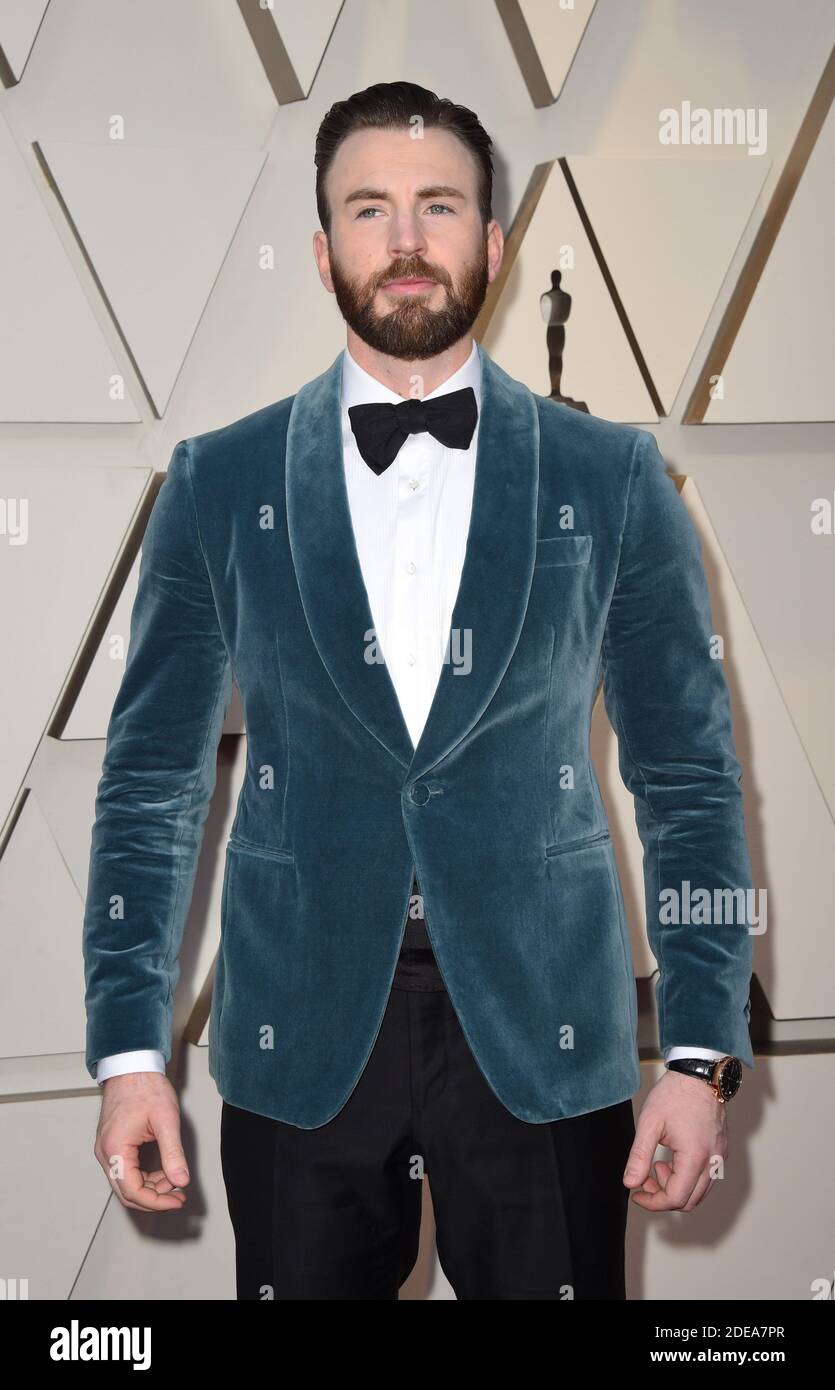 Chris Evans walking the red carpet as arriving to the 91st Academy ...