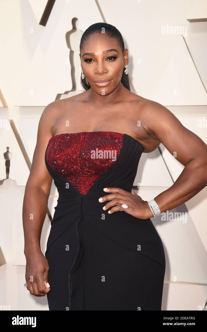 Serena Williams walking the red carpet as arriving to the 91st Academy ...