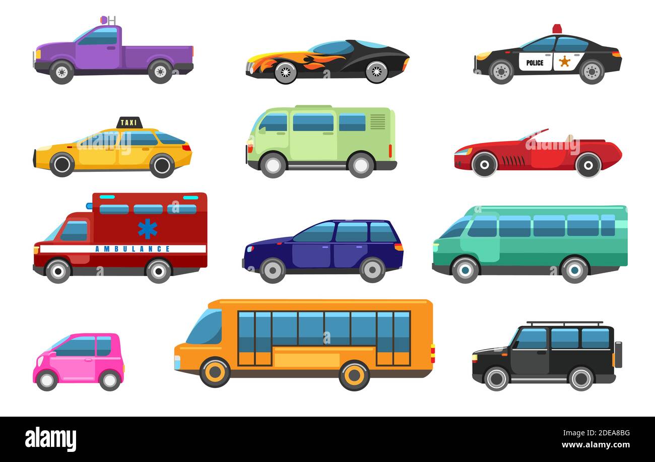 Bus and cars design objects Stock Vector Image & Art - Alamy