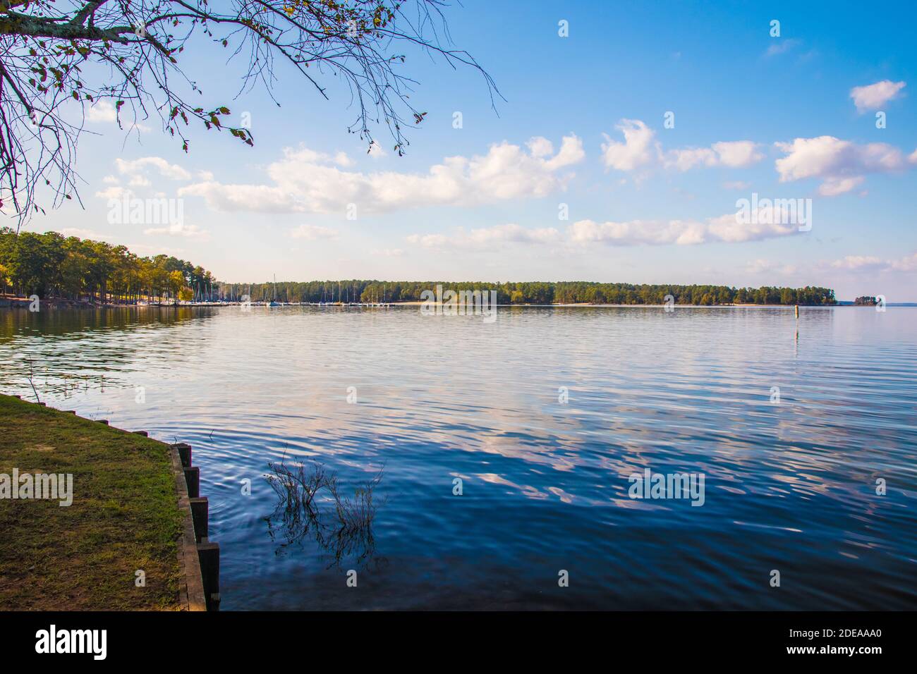 A beautiful calm lake scene in the country in Georgia Stock Photo - Alamy