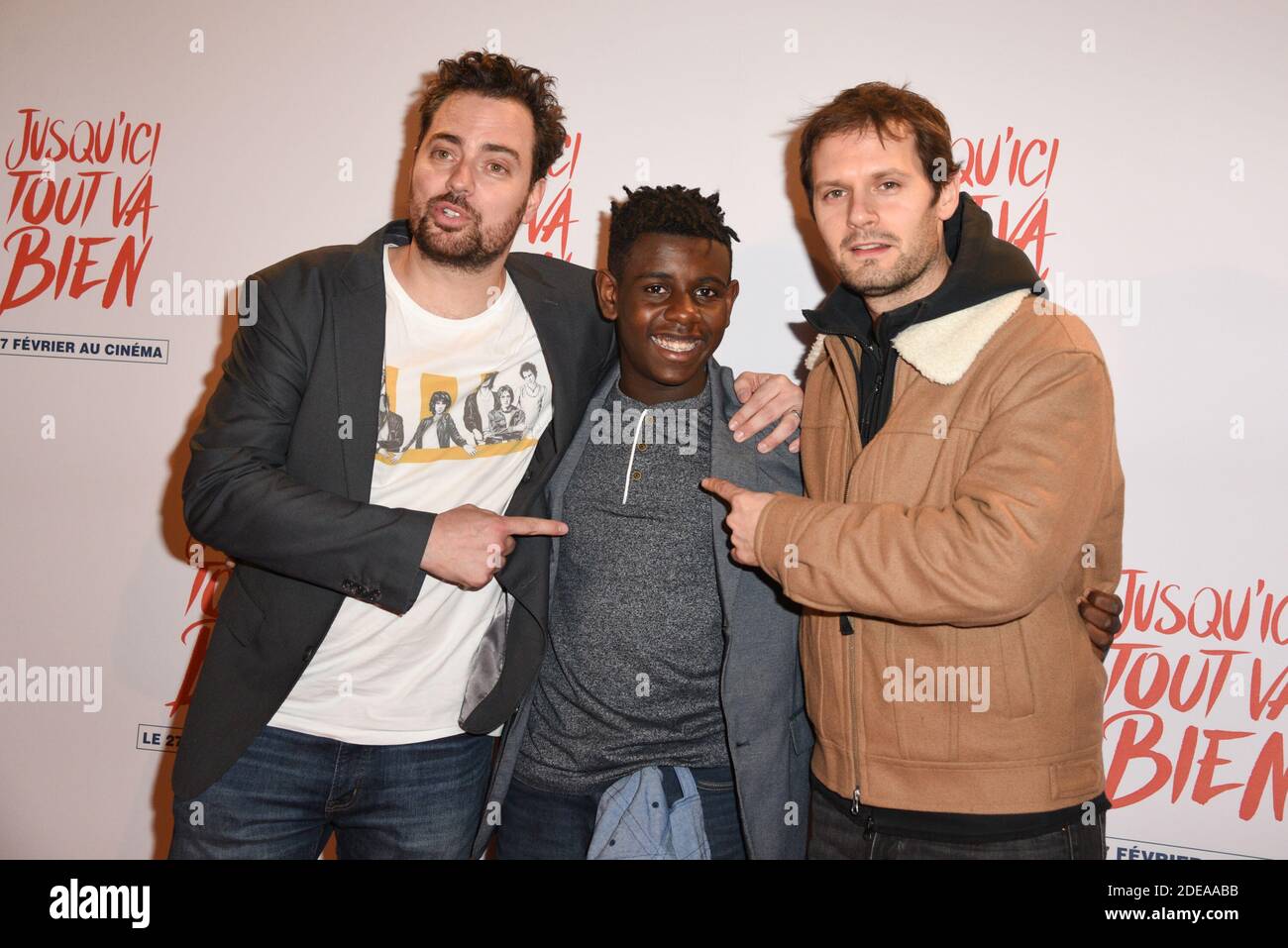Loic Legendre, Benjamin and Hugo Becker attending the premiere of Jusqu ...