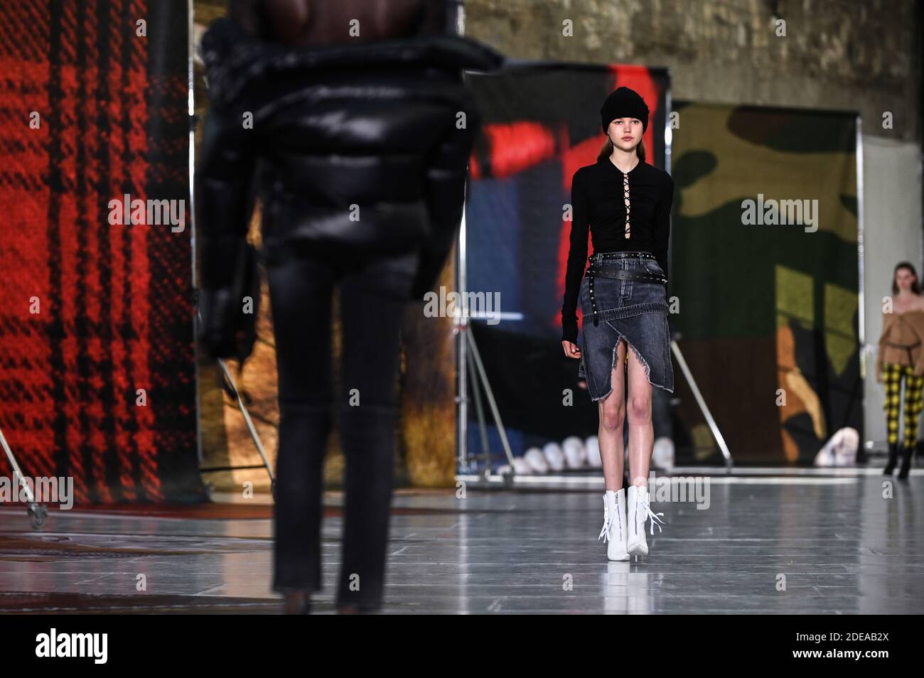 A model walks the runway during the Unravel Project show as part of ...