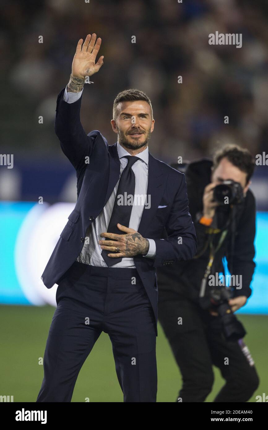 David Beckham's Statue Unveiling in front of the Dignity Health Sports ...