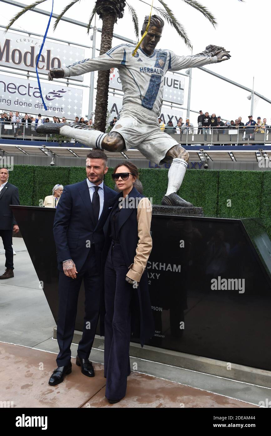 Victoria Beckham attends the David Beckham's Statue Unveiling in front ...