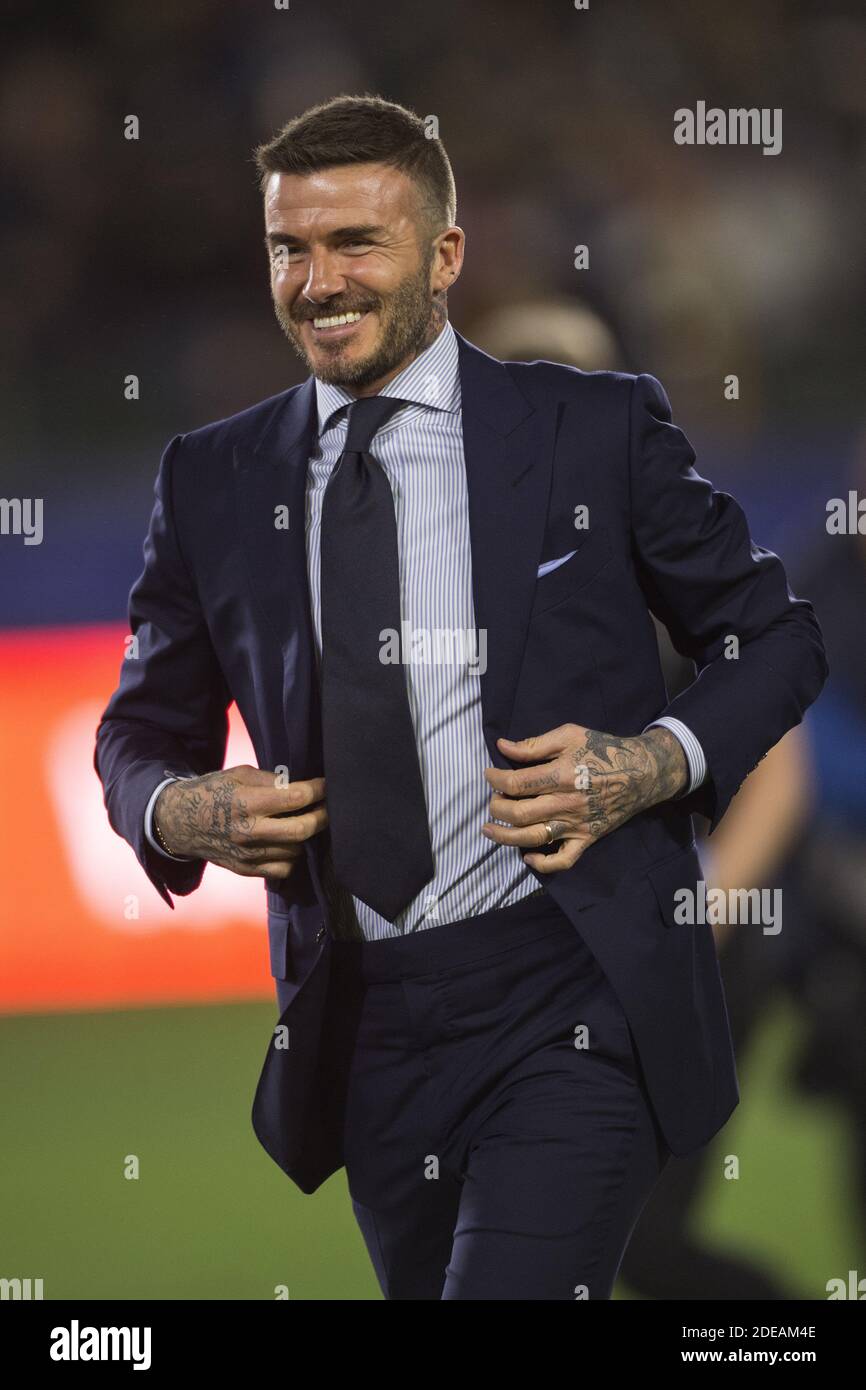 David Beckham's Statue Unveiling in front of the Dignity Health Sports ...