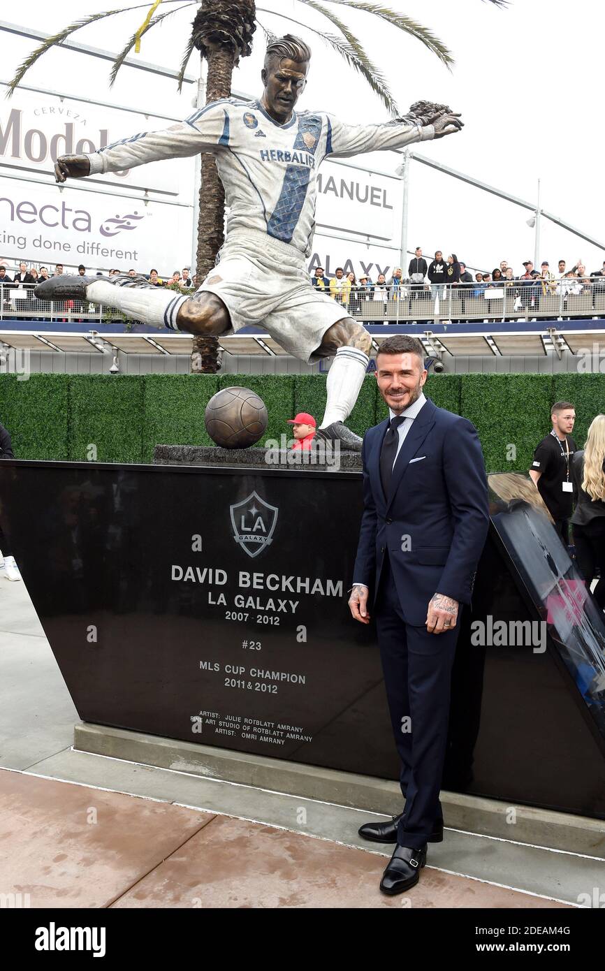 David Beckham's Statue Unveiling in front of the Dignity Health Sports ...