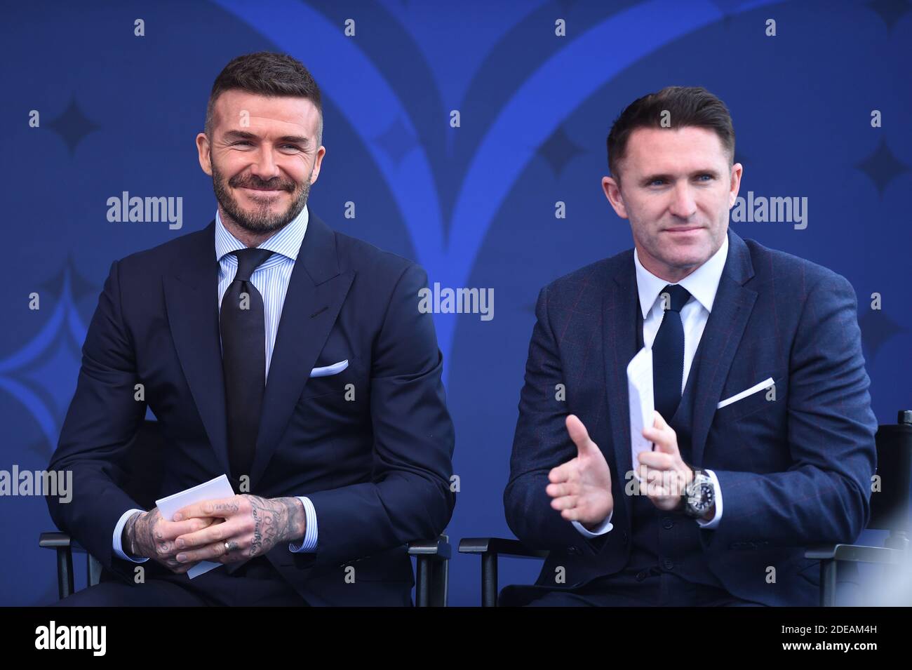 Robbie Keane attends the David Beckham's Statue Unveiling in front of ...
