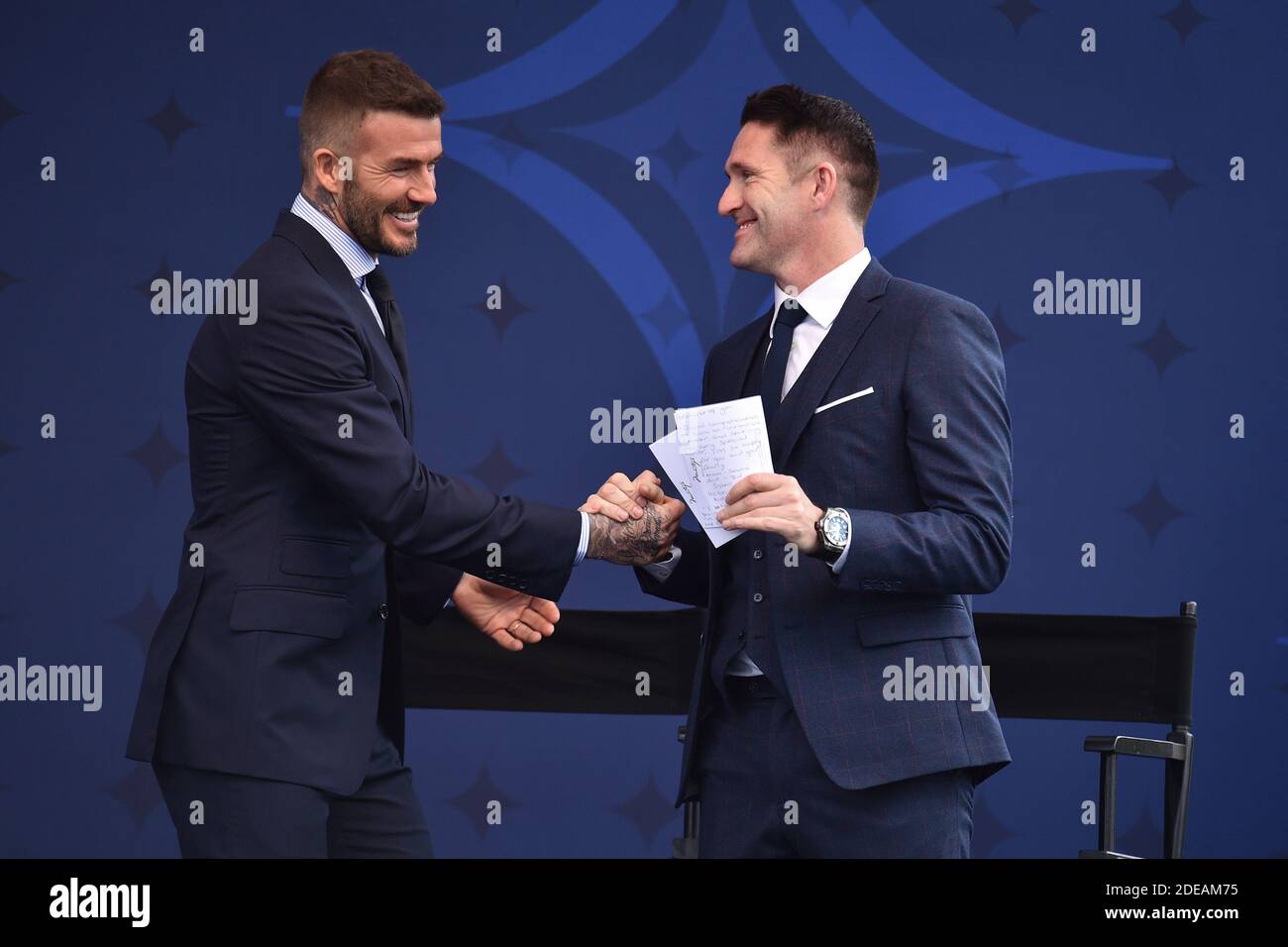 Robbie Keane attends the David Beckham's Statue Unveiling in front of ...