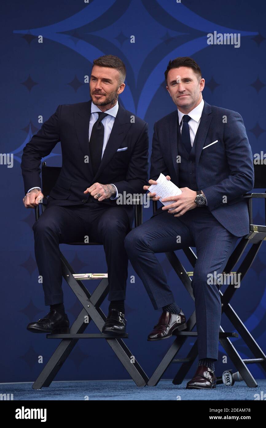 Robbie Keane attends the David Beckham's Statue Unveiling in front of ...