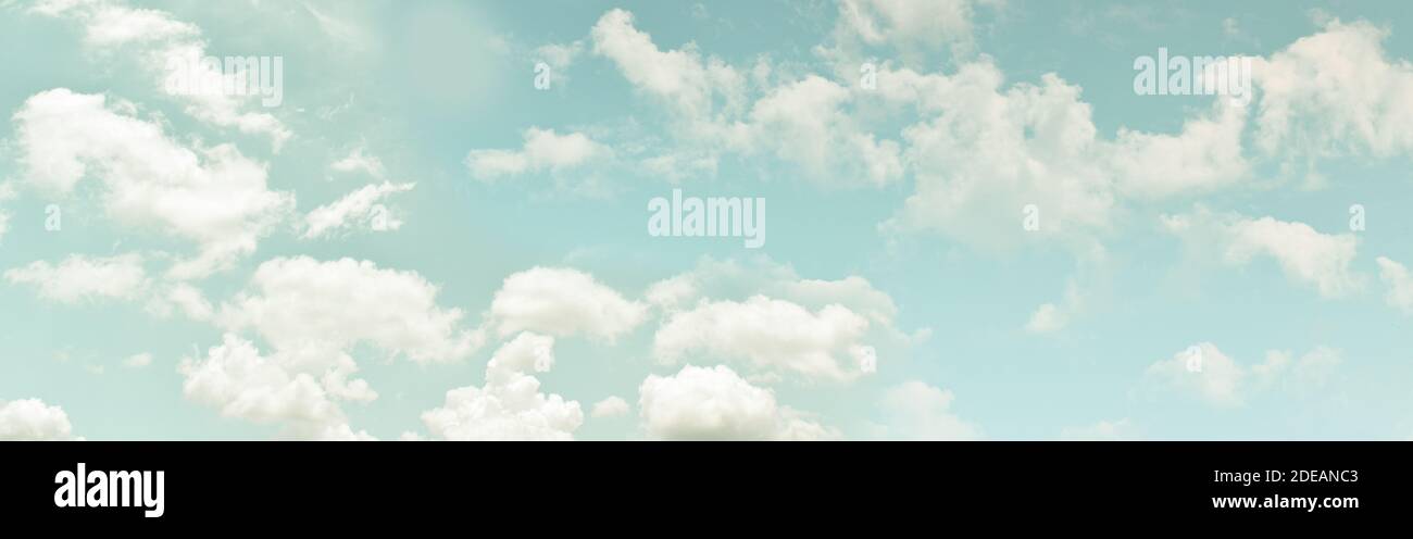 panoramic blue sky background with white clouds Stock Photo - Alamy