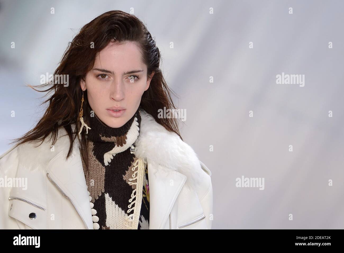 A model walks the runway during the Giambattista Valli show as part of ...