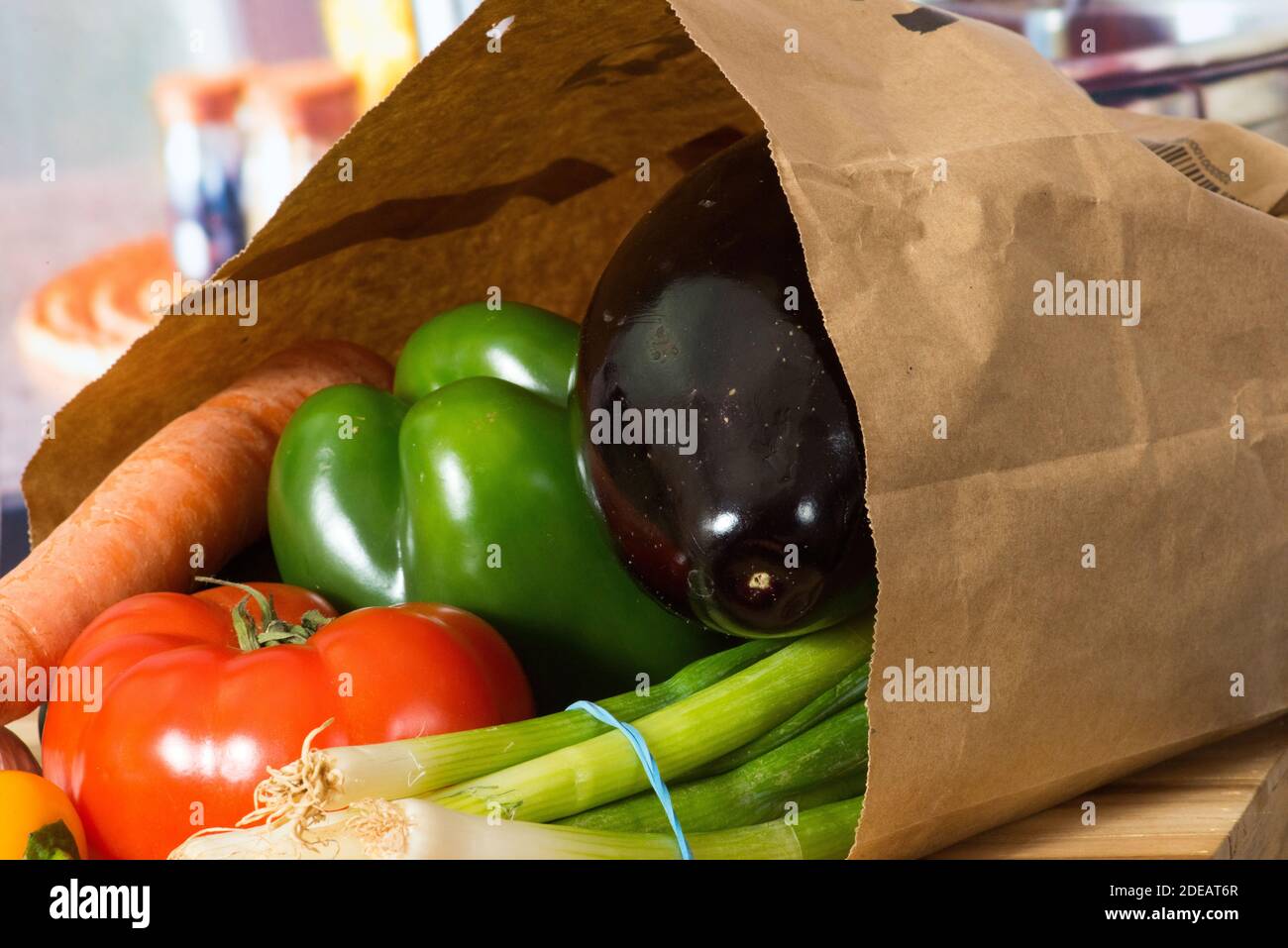 Different vegetables in a paper bag Stock Photo - Alamy