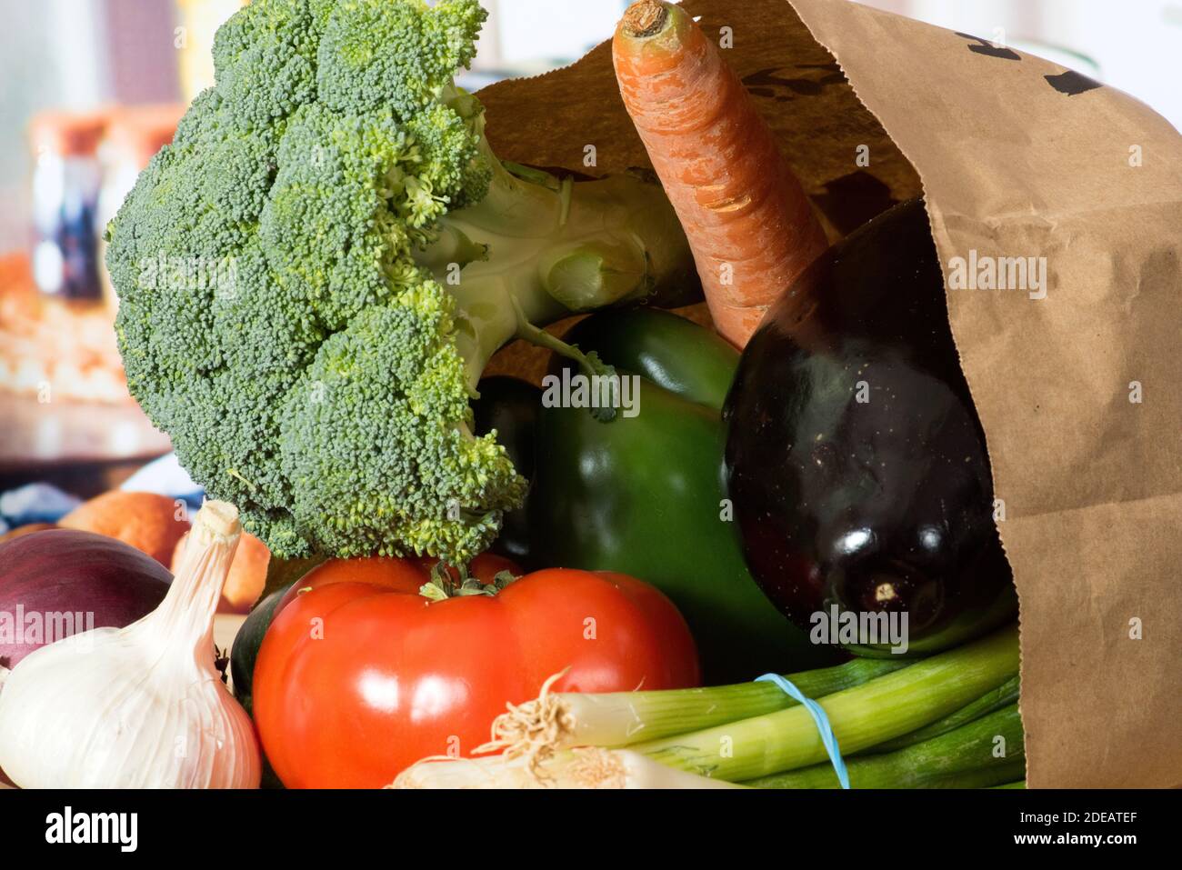 Different vegetables in a paper bag Stock Photo - Alamy