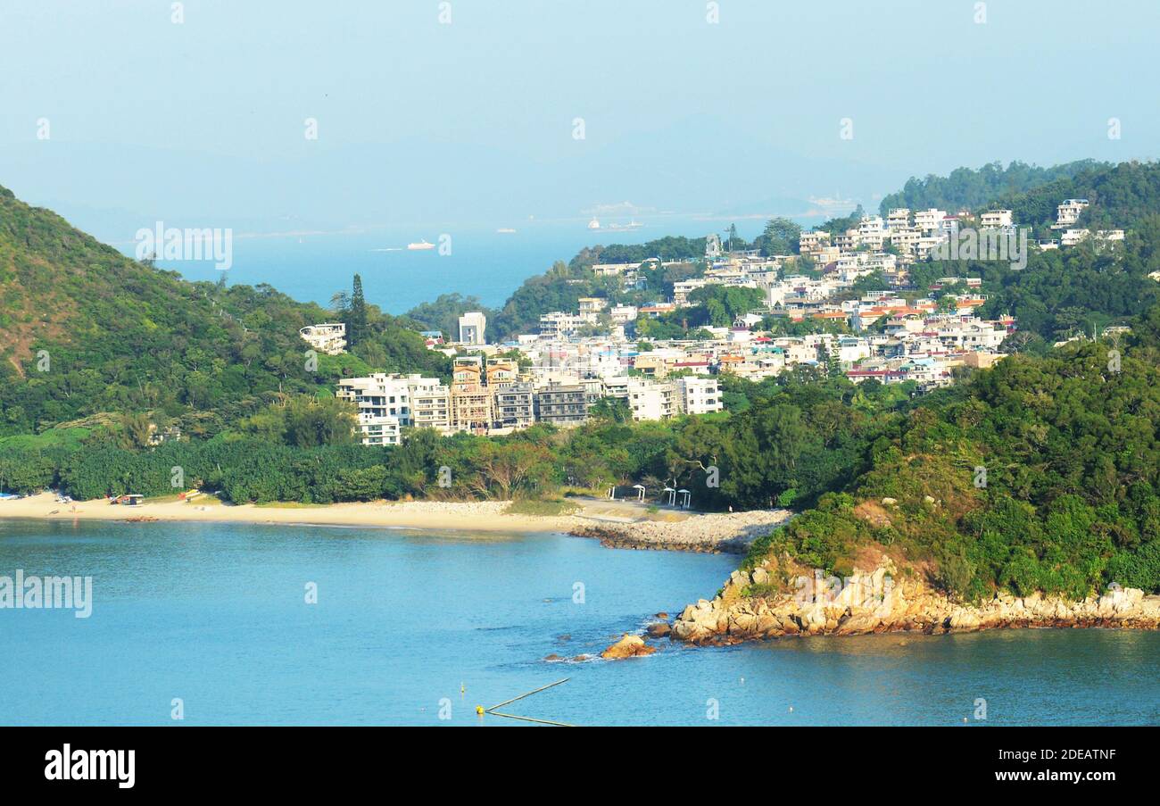 View of Yung Shue Wan village area on Lamma island, Hong Kong Stock ...