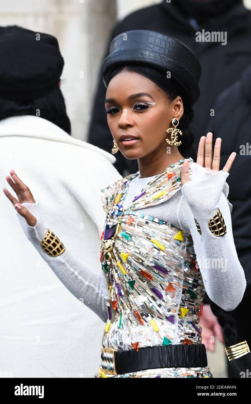 Janaelle Monae poses before the Chanel show as part of Paris Fashion ...