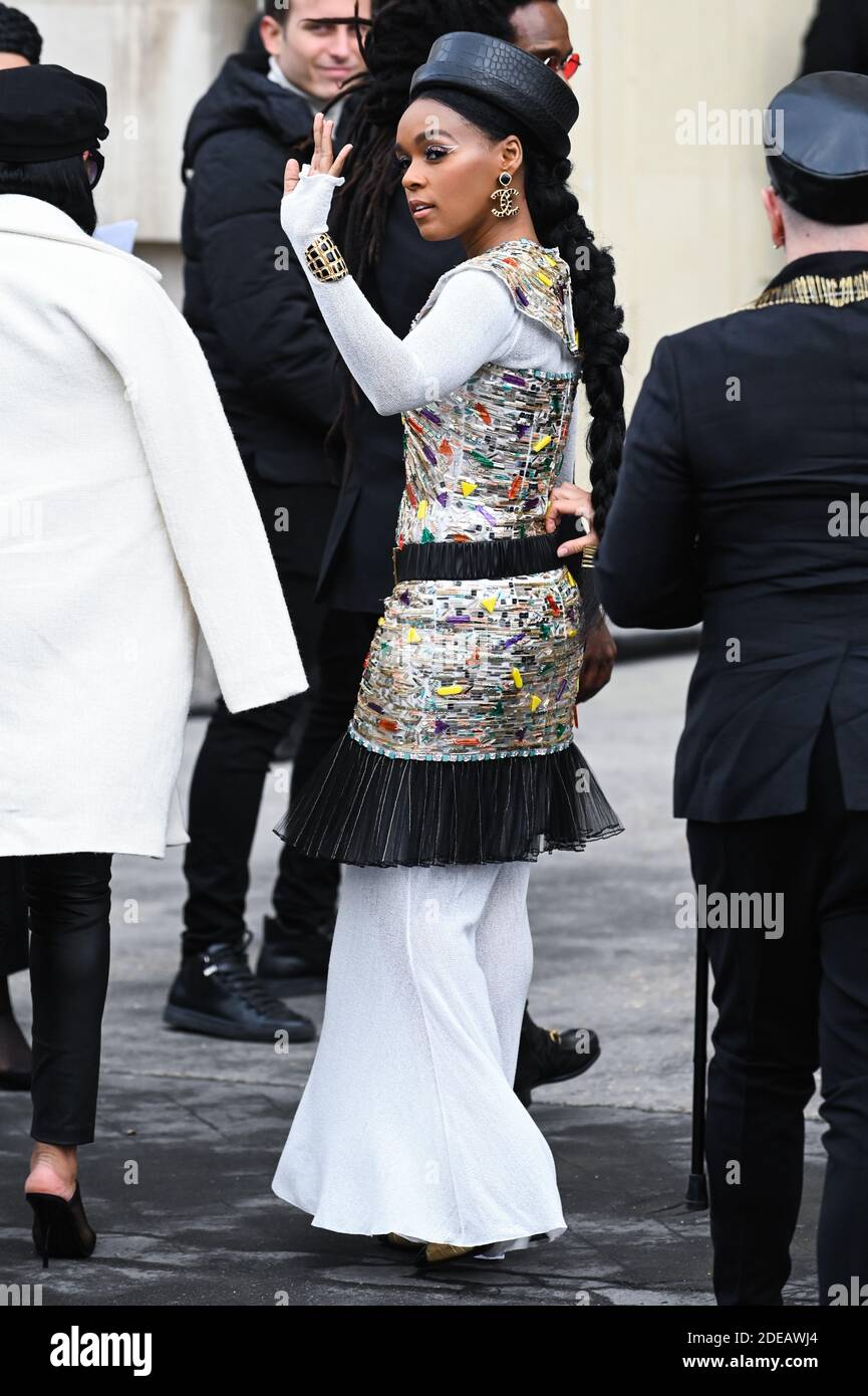 Janaelle Monae poses before the Chanel show as part of Paris Fashion ...