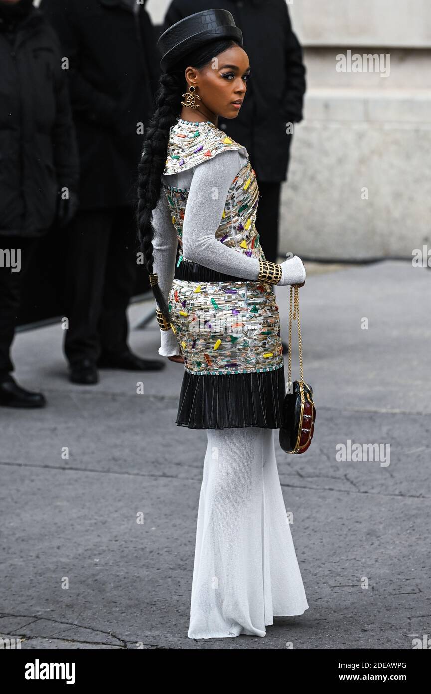 Janaelle Monae poses before the Chanel show as part of Paris Fashion ...