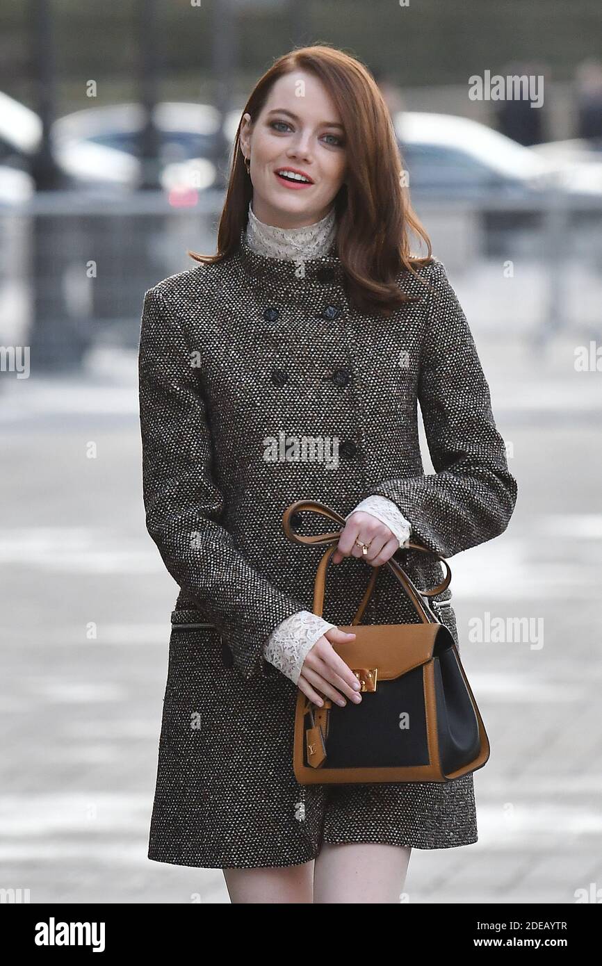 Emma Stone attends the Louis Vuitton show as part of the Paris Fashion ...