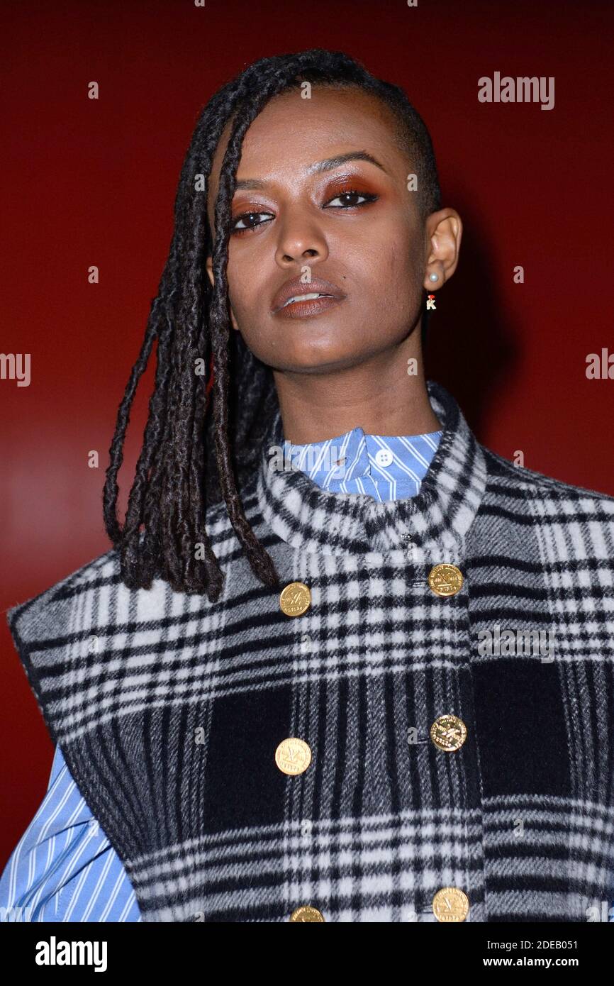 American singer Kelela leaving the Louis Vuitton show as part of the ...