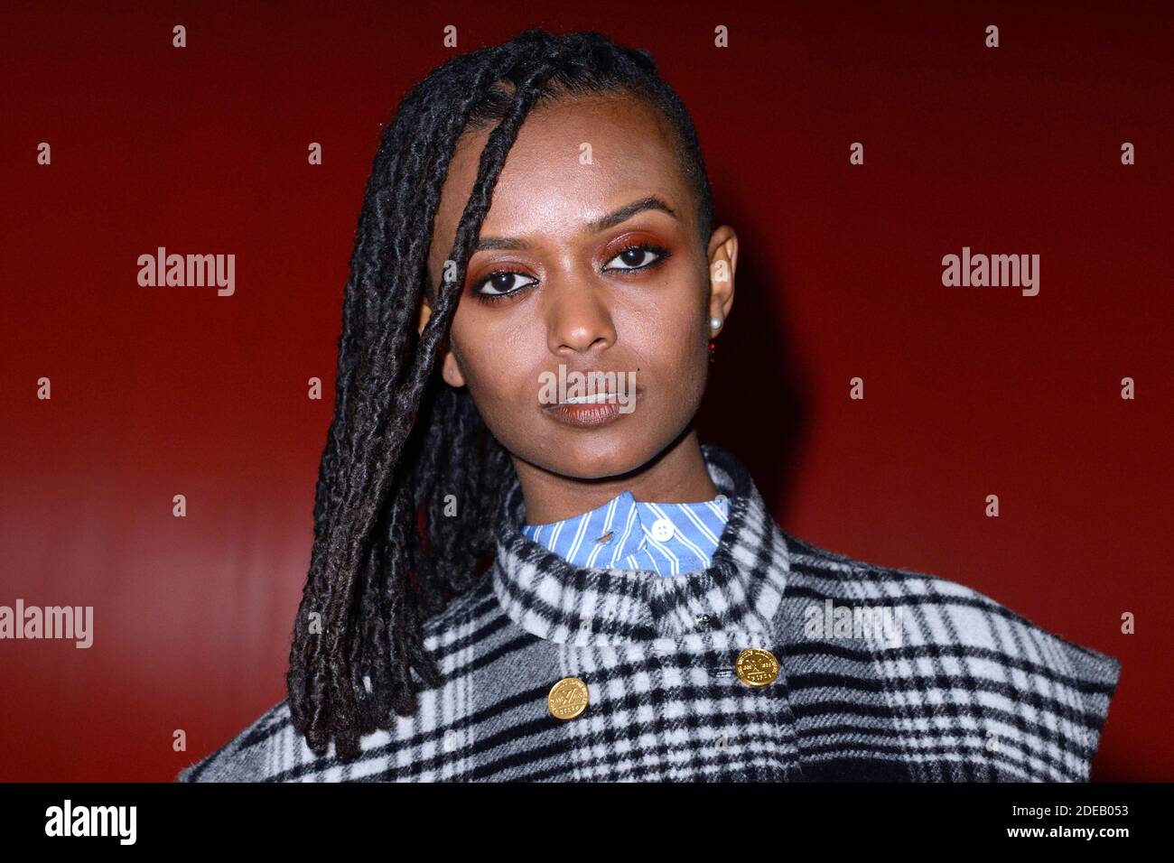 American singer Kelela leaving the Louis Vuitton show as part of the ...