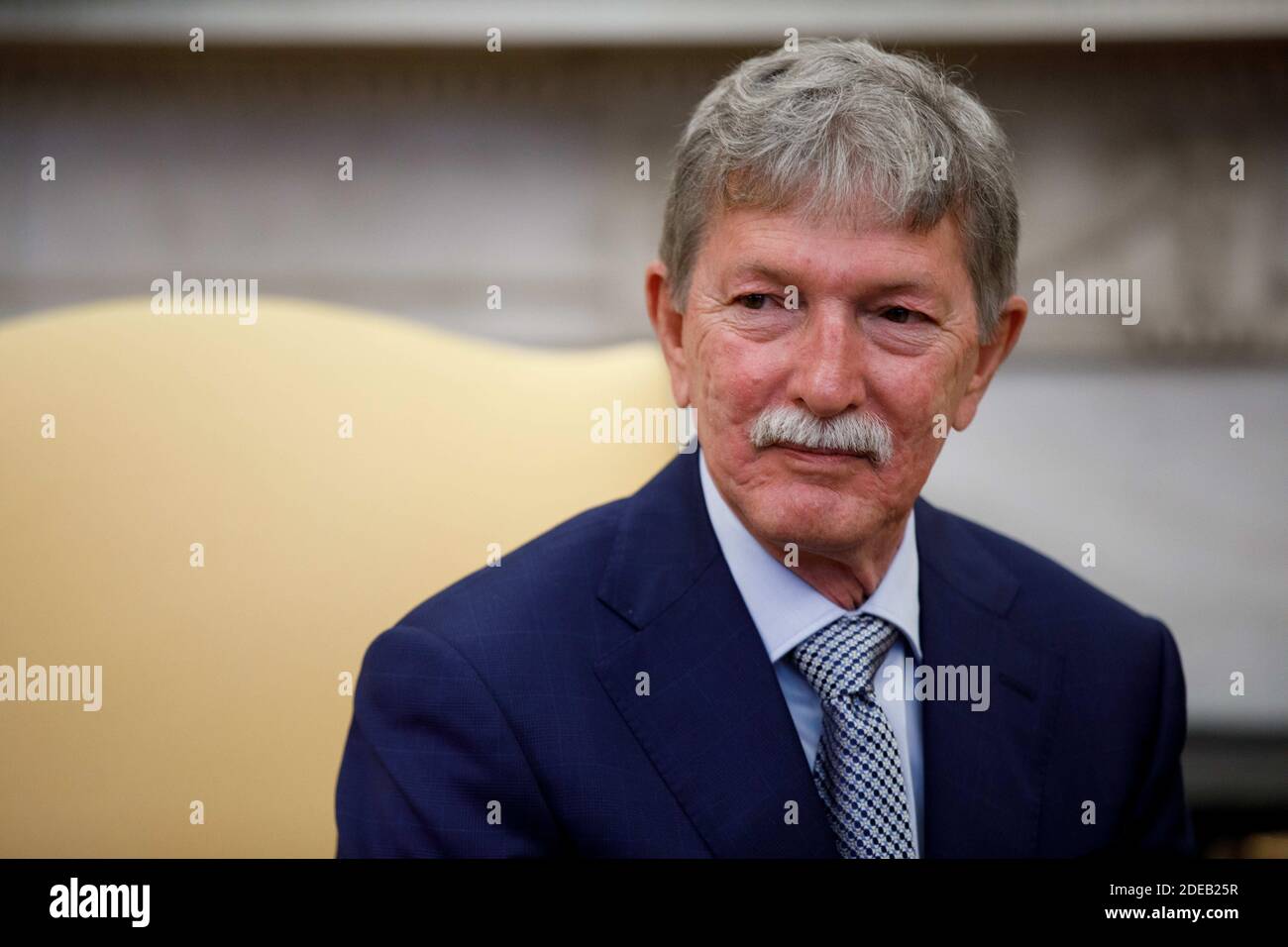 Danny Burch, a former hostage in Yemen during a meeting with President ...