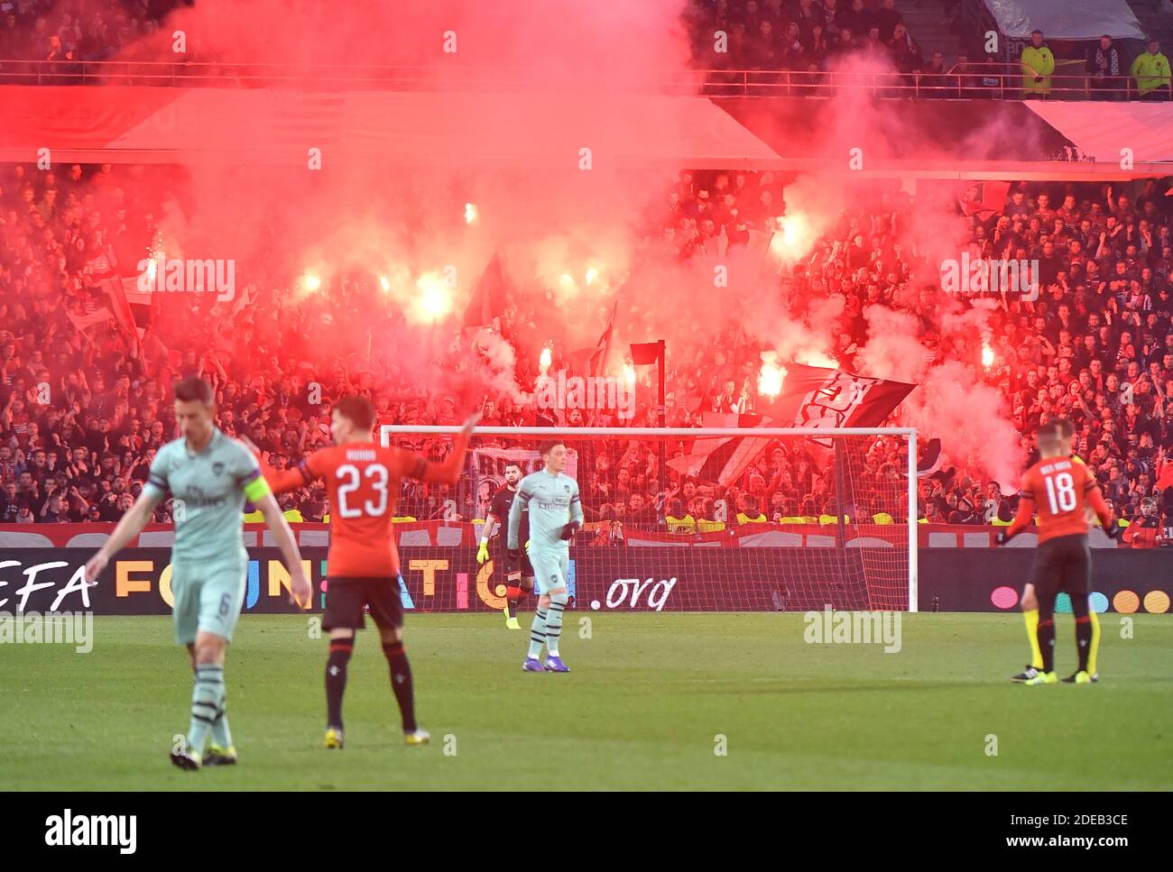 Rennes' during the UEFA Europa League round of 32 second leg football ...