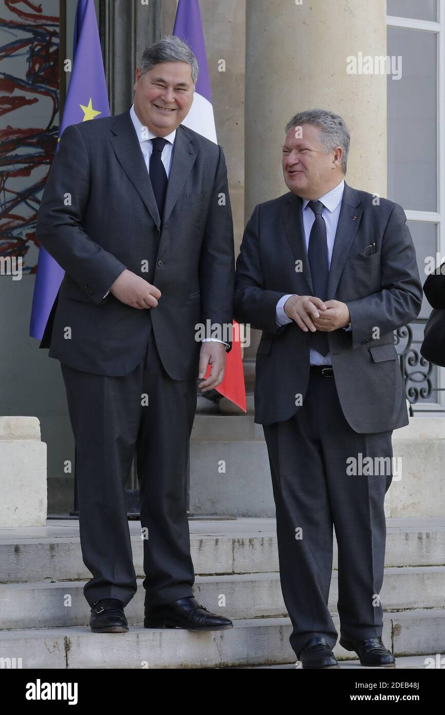 Pierre-Francois and Jean Veil arriving at the Elysee Palace for the ...