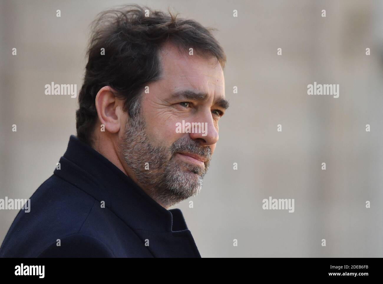 Interior Minister Christophe Castaner leaving the Elysee presidential ...