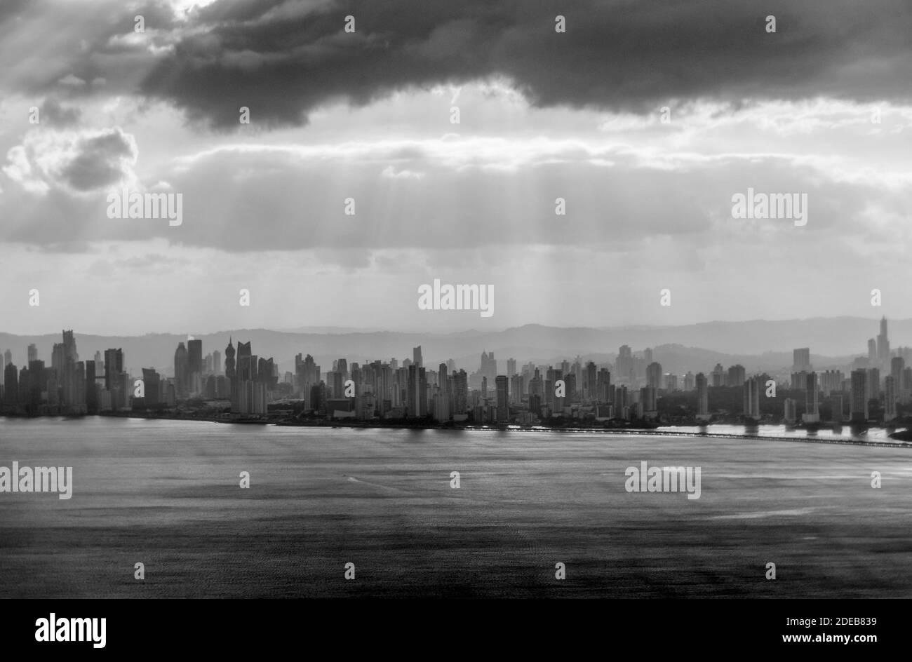 Aerial view of Panama City, capitale of Panama in Central America on ...
