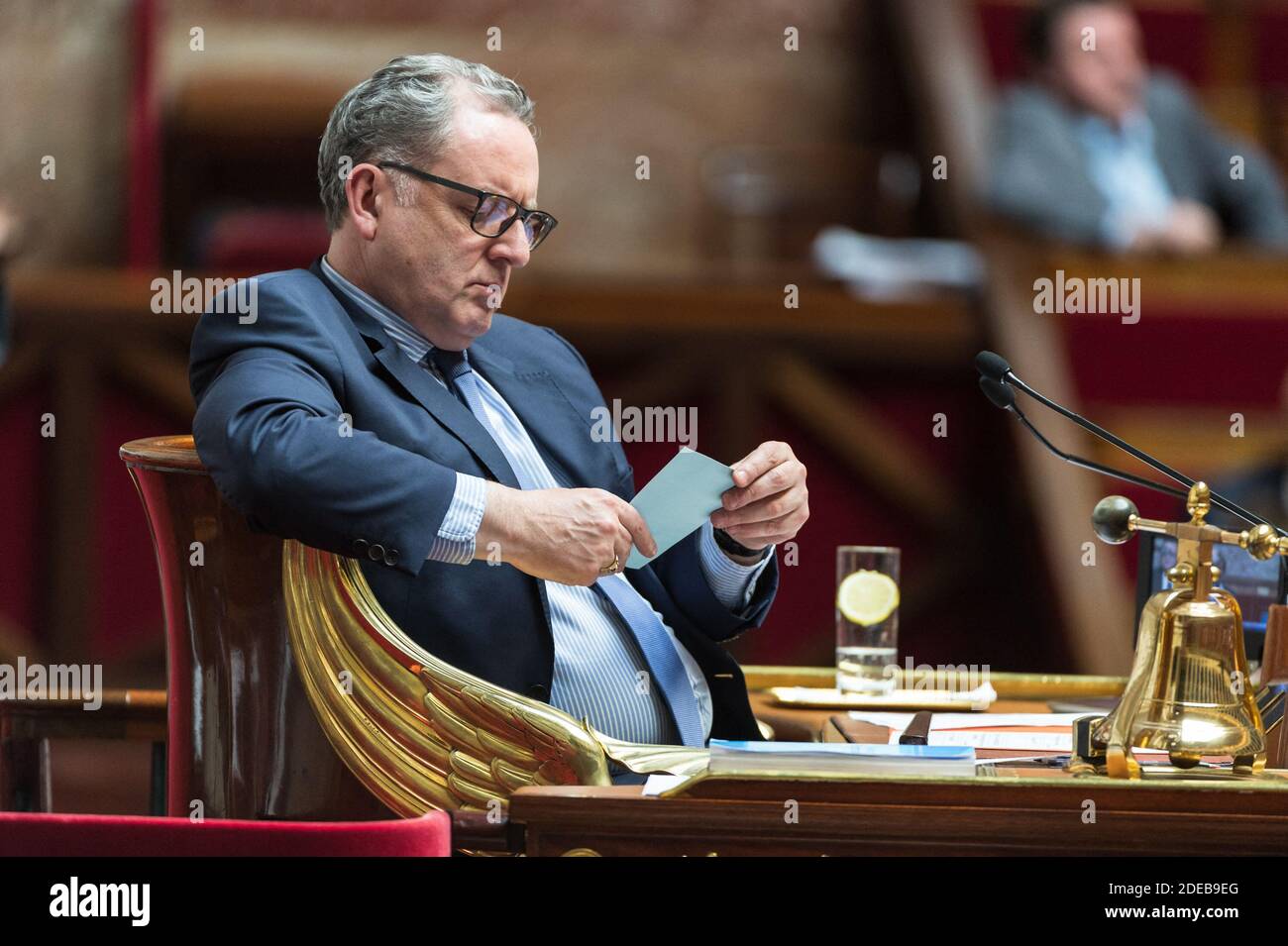 Richard Ferrand, President of the National Assembly, during the public ...