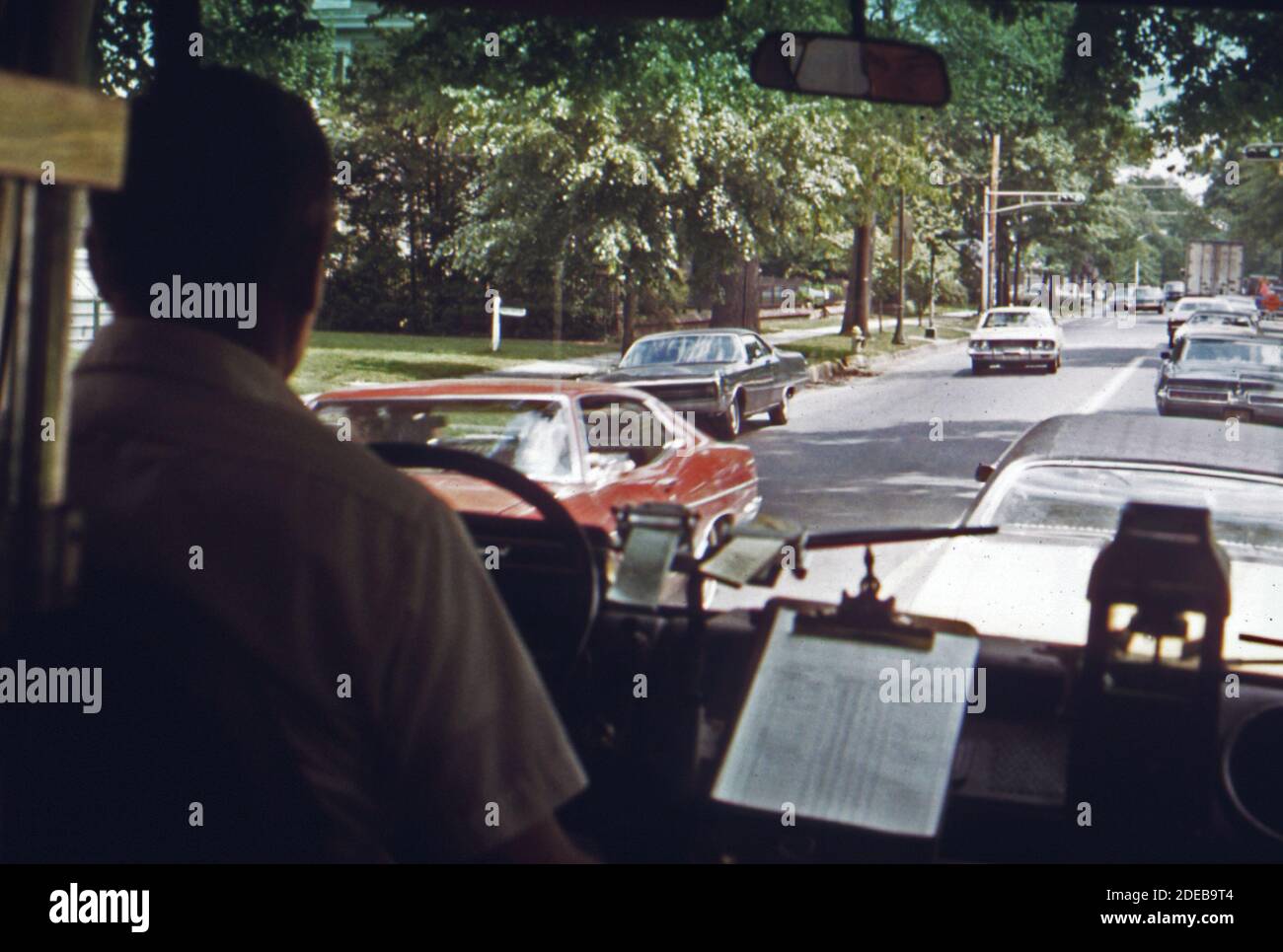 Dial a ride radio dispatched door-to-door bus makes its way through the ...