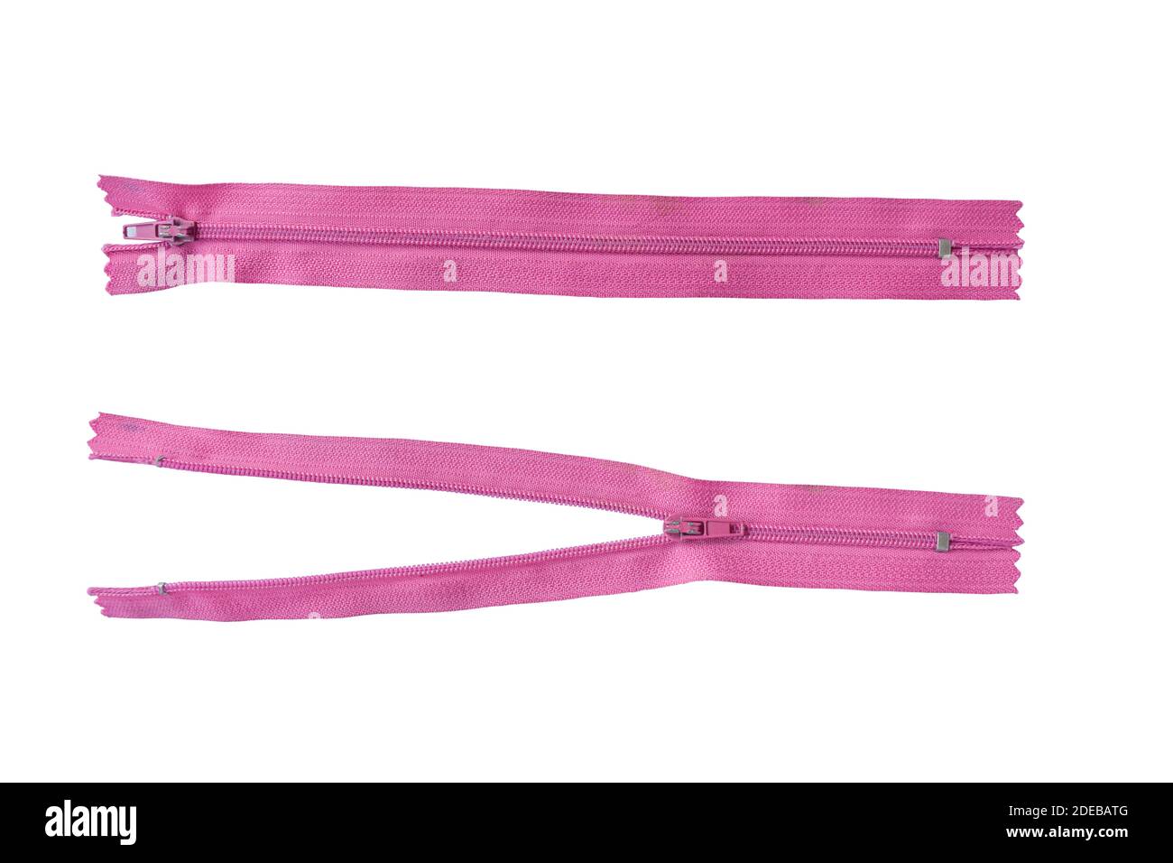 Zipper closed and opened, isolated on white background Stock Photo - Alamy