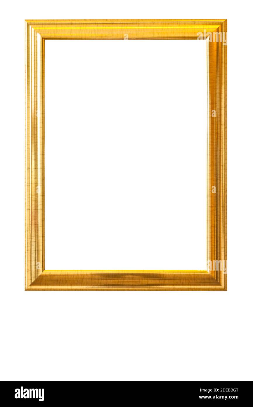 Gold vintage frame. Elegant vintage gold/gilded picture frame on white ...