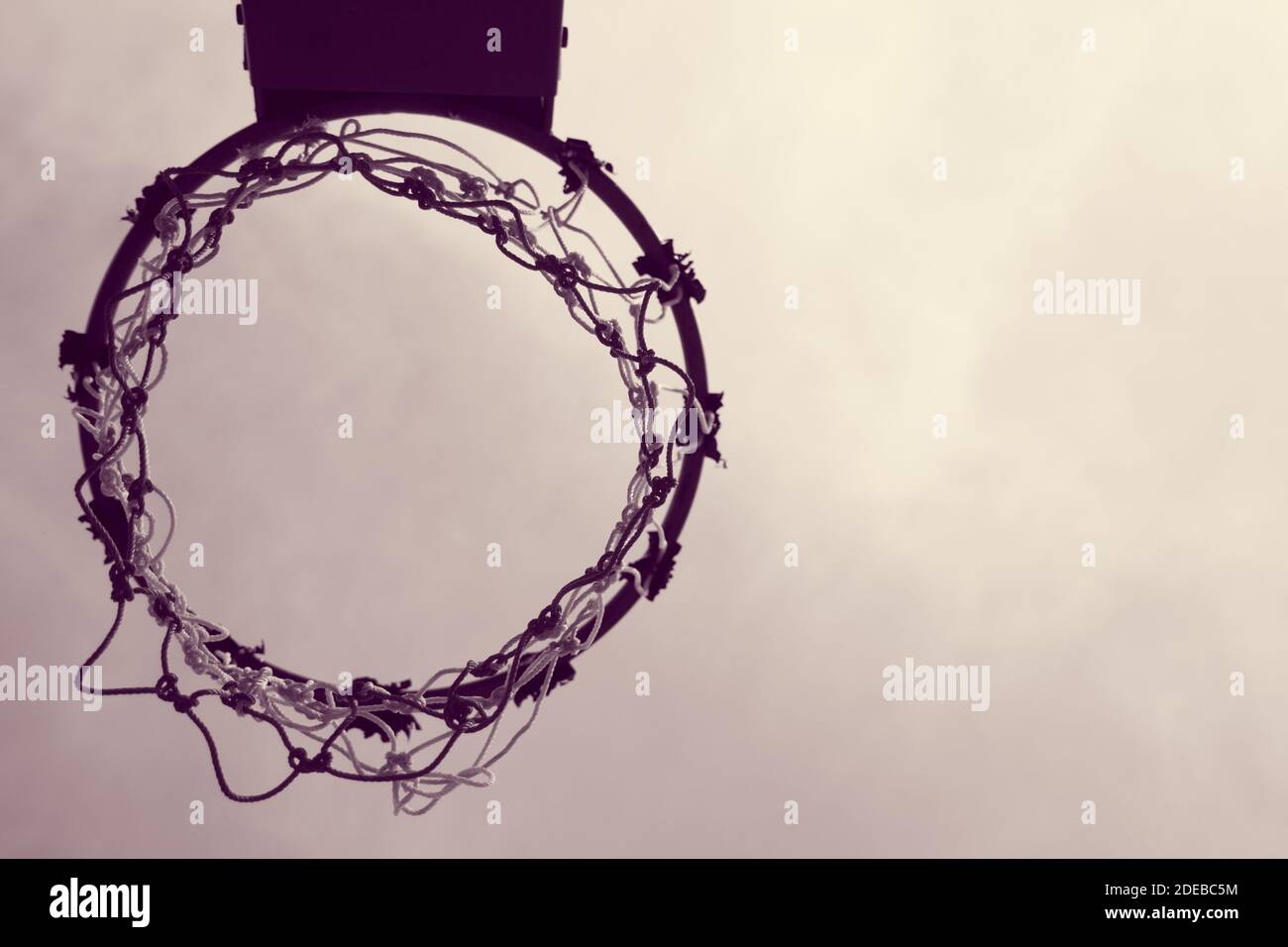 B&W Vintage Basketball hoop and sky ,Sport Stock Photo - Alamy