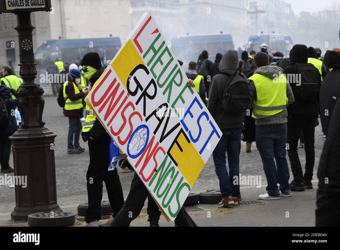 Act 18th of Yellow Vests movement protest, at Champs-Elysees Avenue, in ...