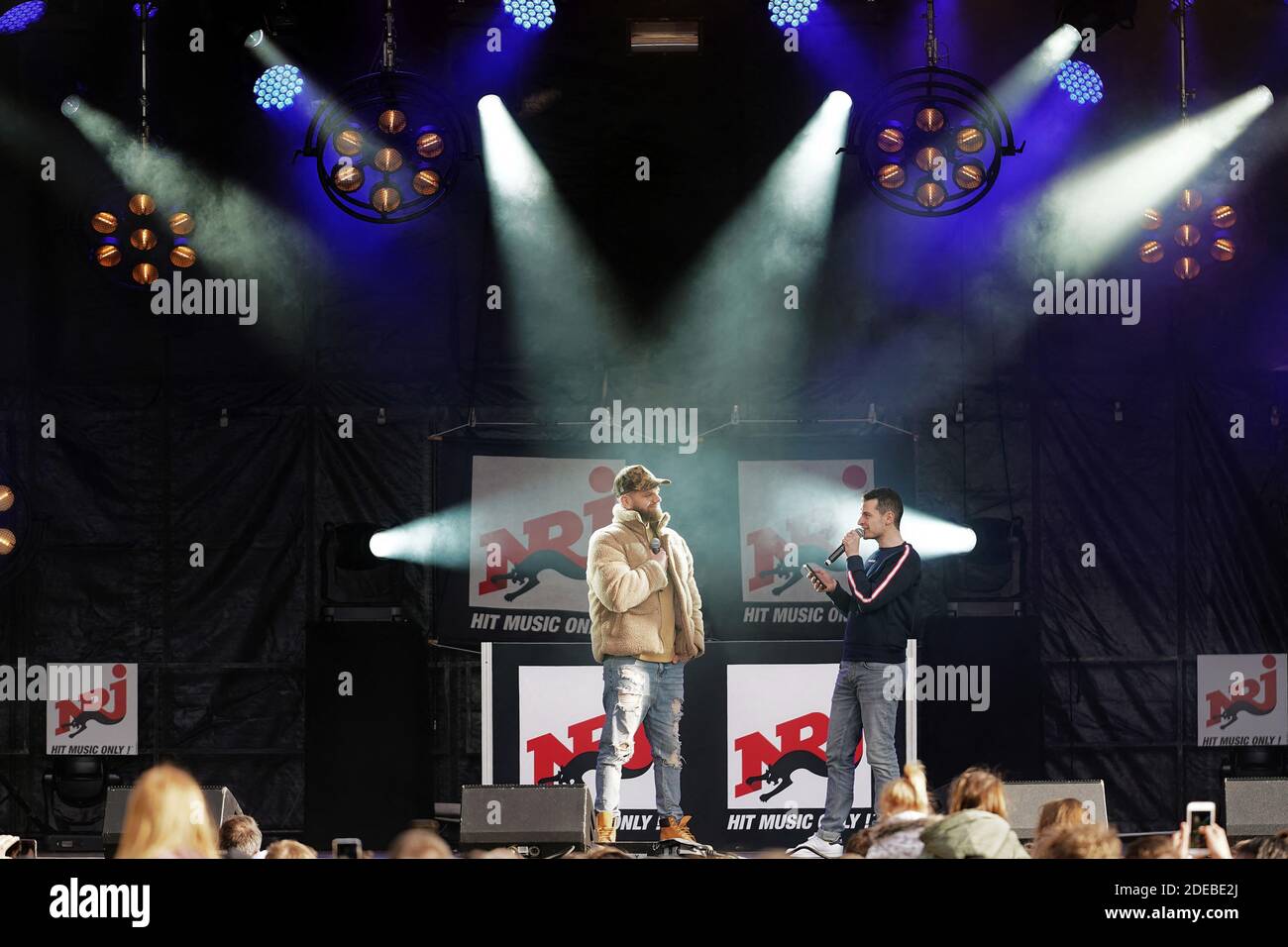 Singer Kevin Bonnet aka Keen'V performs live on stage for launching of ...