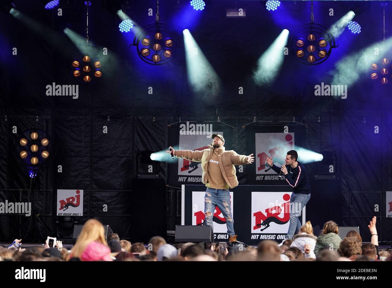 Singer Kevin Bonnet aka Keen'V performs live on stage for launching of ...