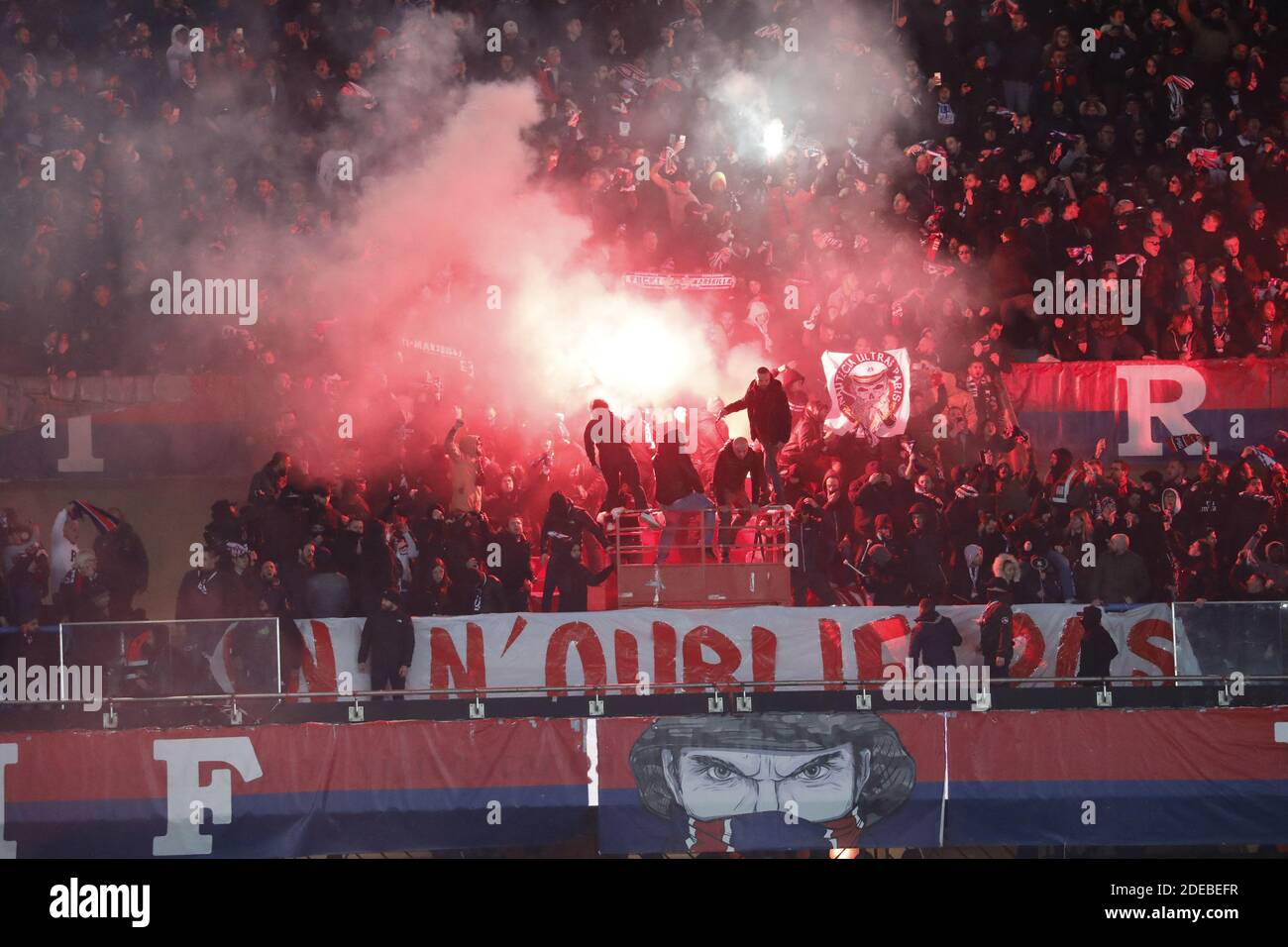 PSG's Ultras Fans during the Ligue 1 Paris Saint-Germain (PSG) v ...