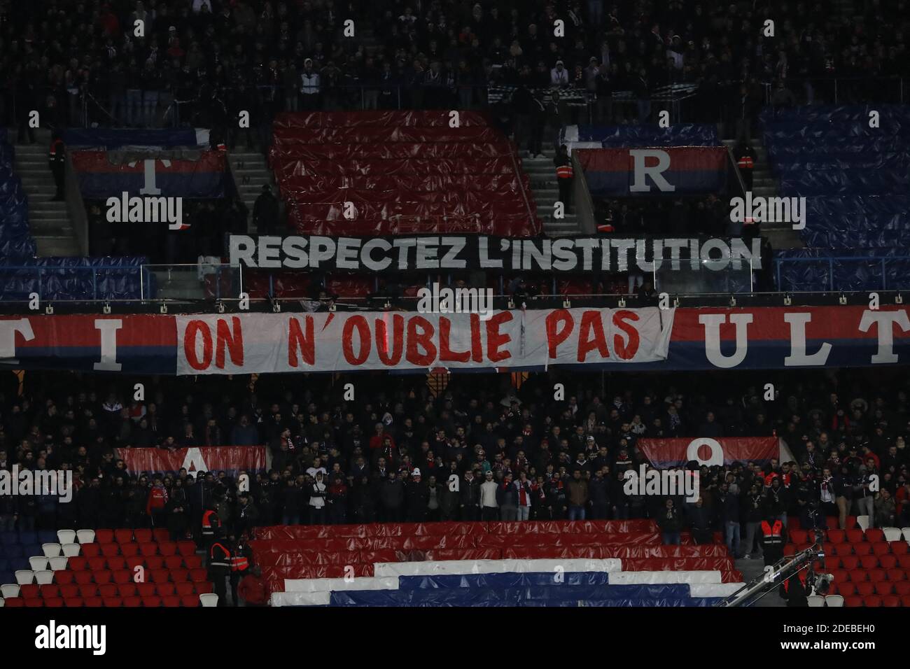 PSG's Ultras Fans during the Ligue 1 Paris Saint-Germain (PSG) v ...