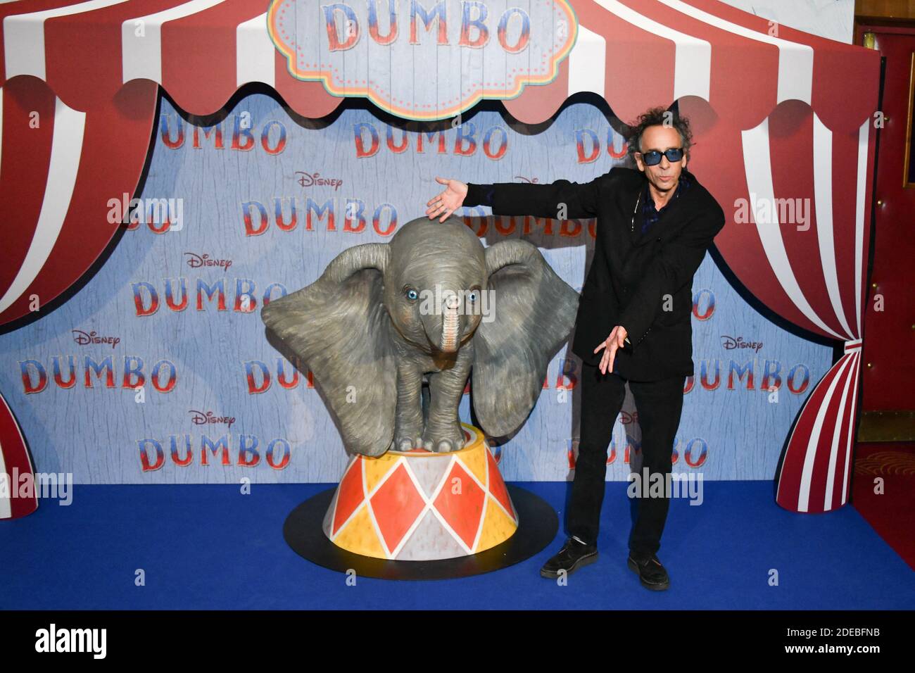 Tim Burton attends the Dumbo gala screening at Le Grand Rex Cinema on ...