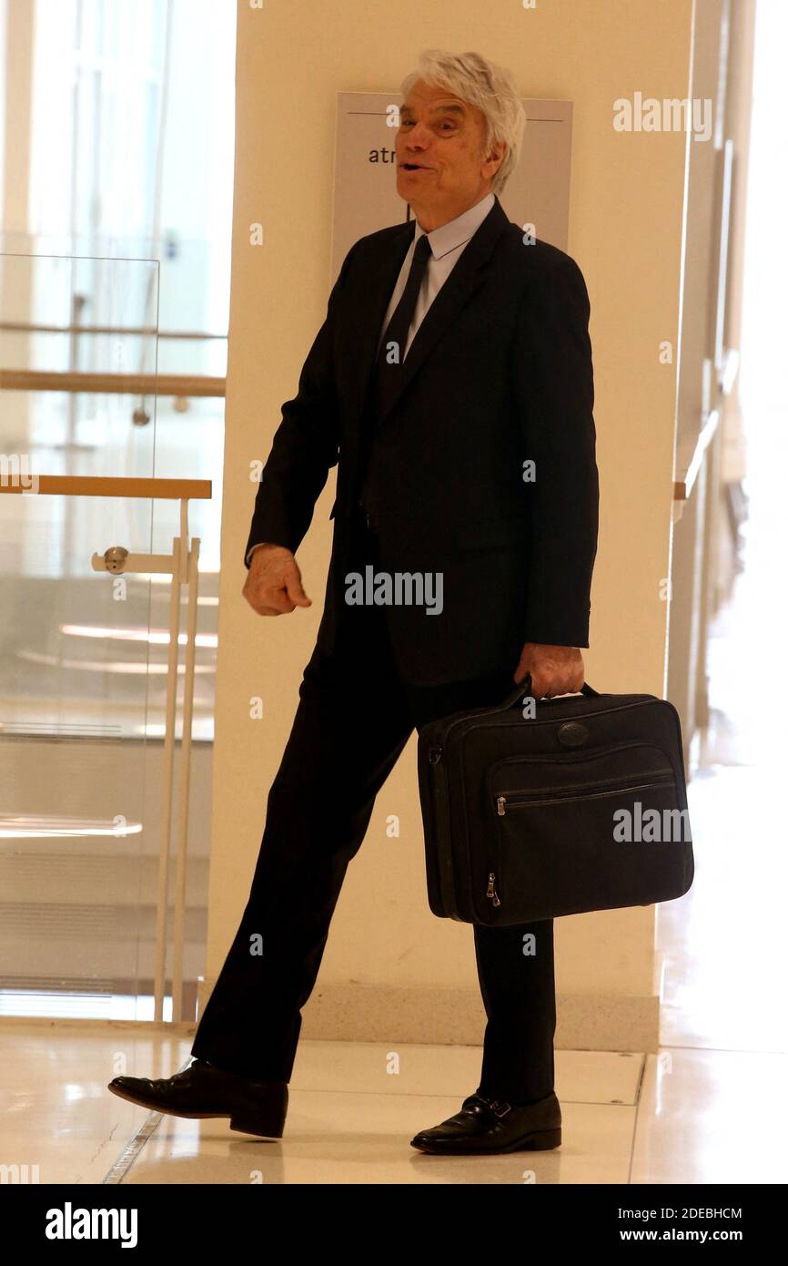French businessman Bernard Tapie arrives at the courthouse, Paris ...