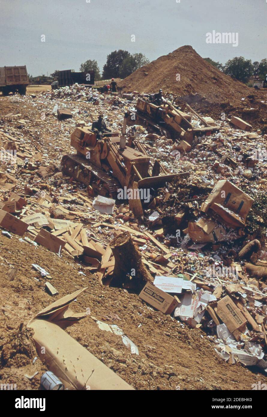 City sanitary landfill operation this 40 acre site hi-res stock ...