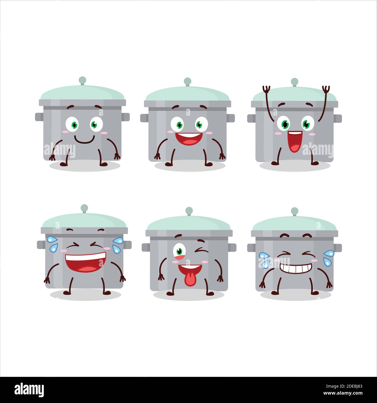 Cartoon character of aluminium grey pan with smile expression. Vector ...