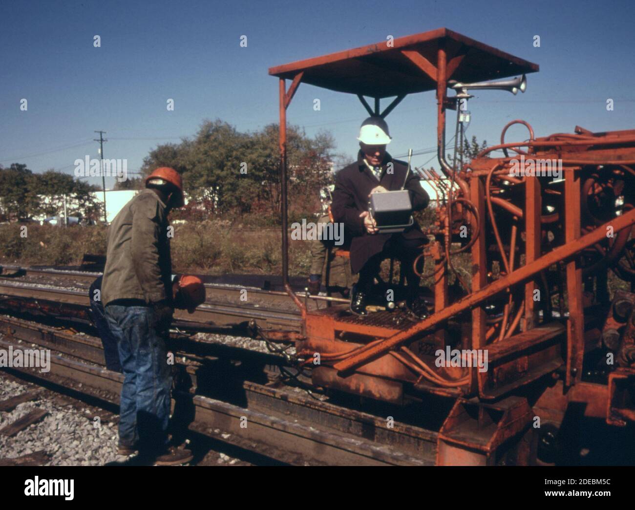 Southern Railway right-of-way work crew; with equipment used in laying ...