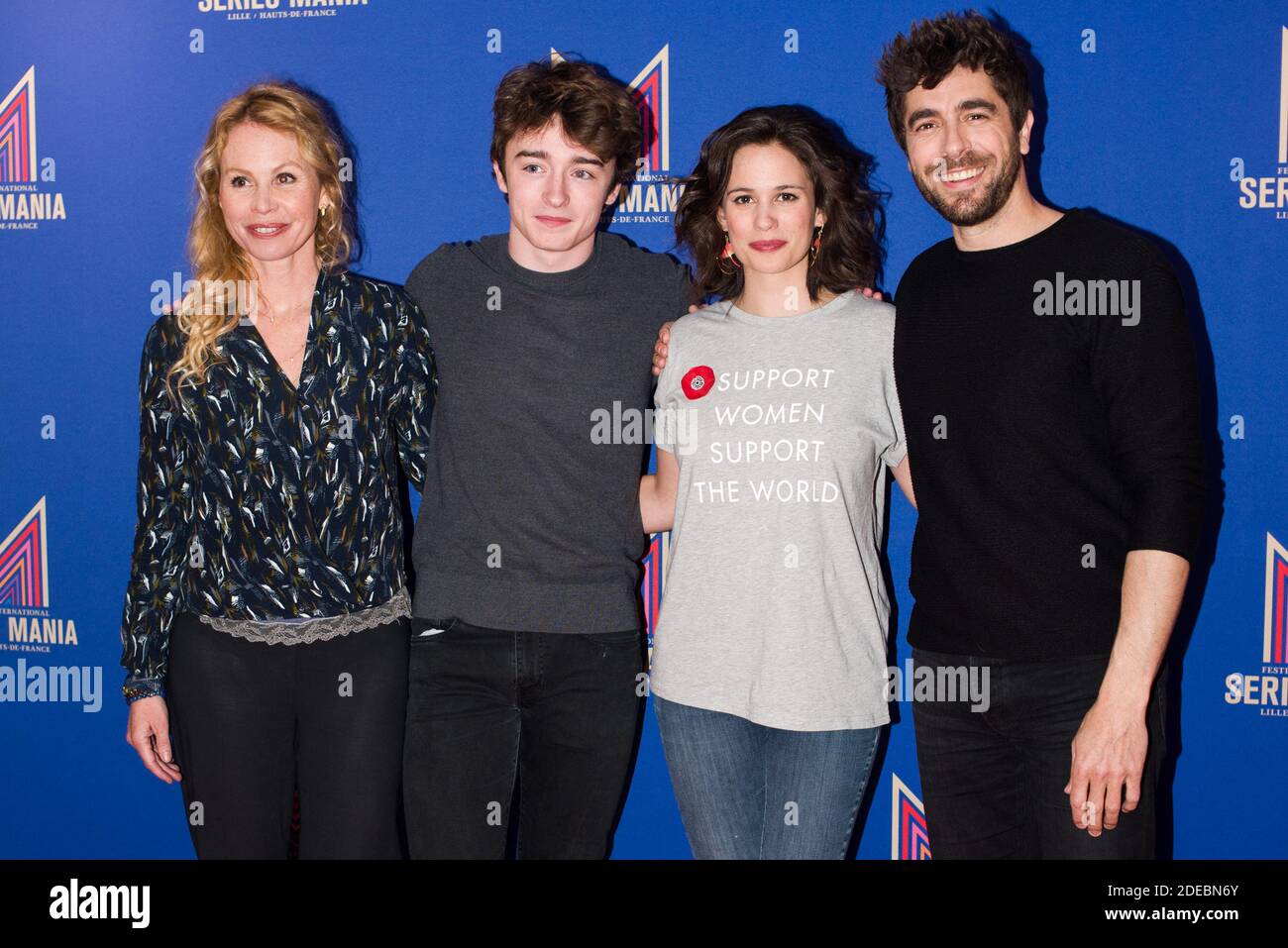 Carole Richert, Thomas Chomel, Lucie Lucas, Agustin Galiana pose during ...