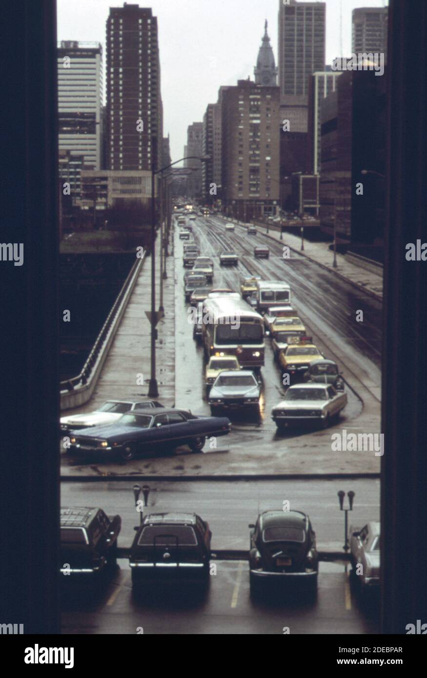 A portion of downtown Philadelphia; Pennsylvania; seen from the 30th ...